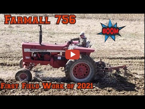 Farmall 756 First Field Work of 2021. Very old farm tractor in ...