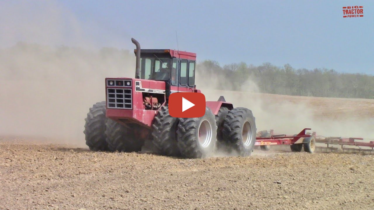 bigtractorpower 2021 A 350 HP International 4786 tractor working with a 50ft McFarlane Harrow ...