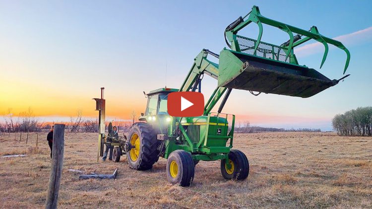 *Building fences with Straightpipe acres. John Deere and a post pounder ...