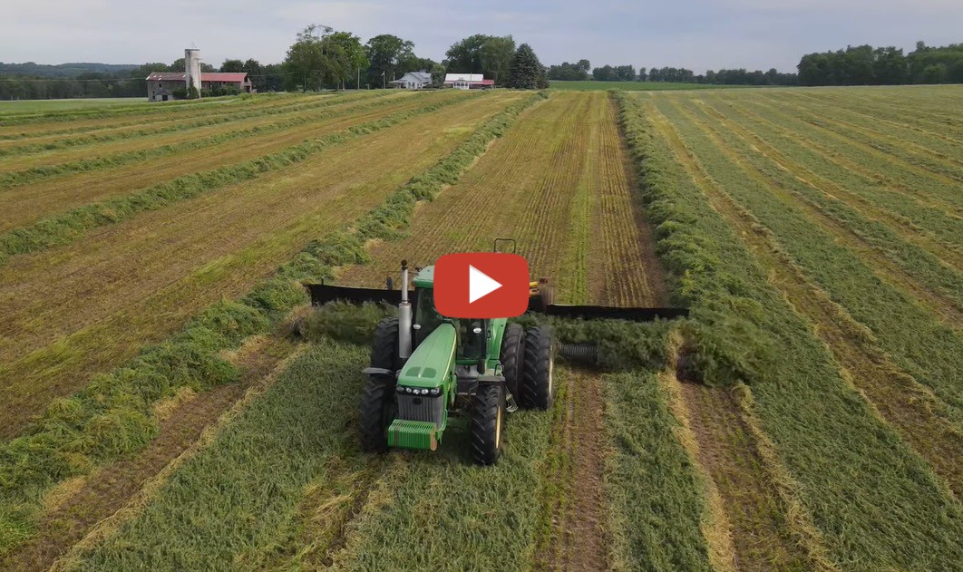 2 Oxbo Mergers Merging Hay -- Andrew and Jered Merging first cutting ...