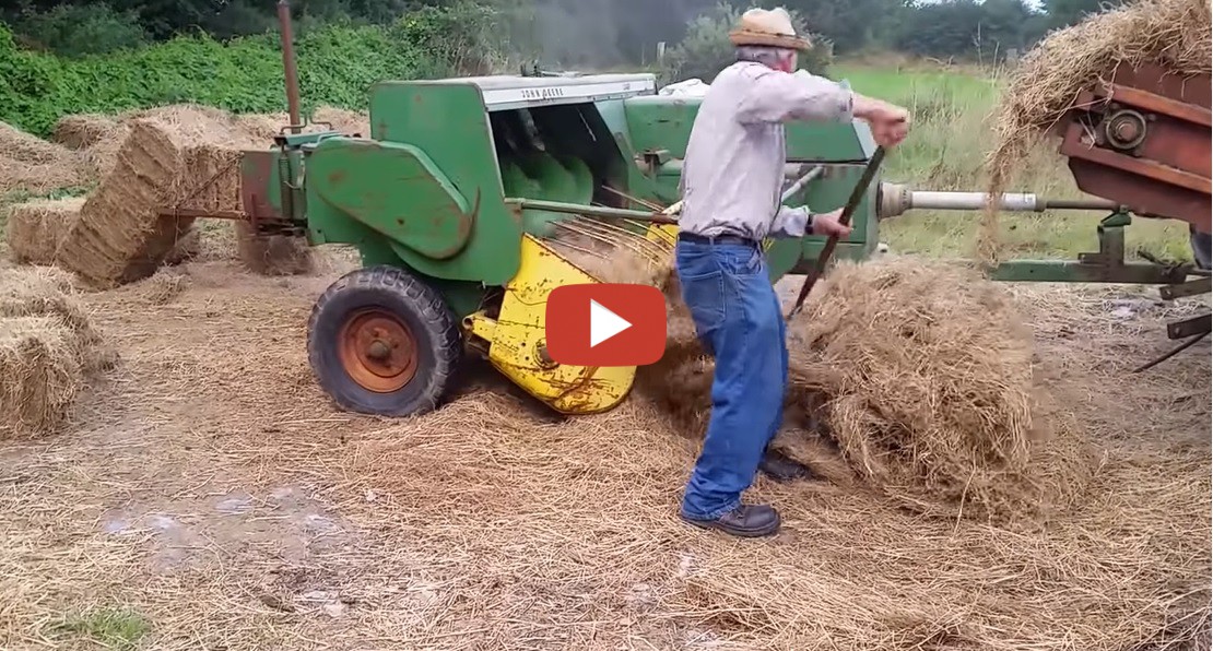 Baling hay from round into square for horses @ Hughes farm Galbally ...