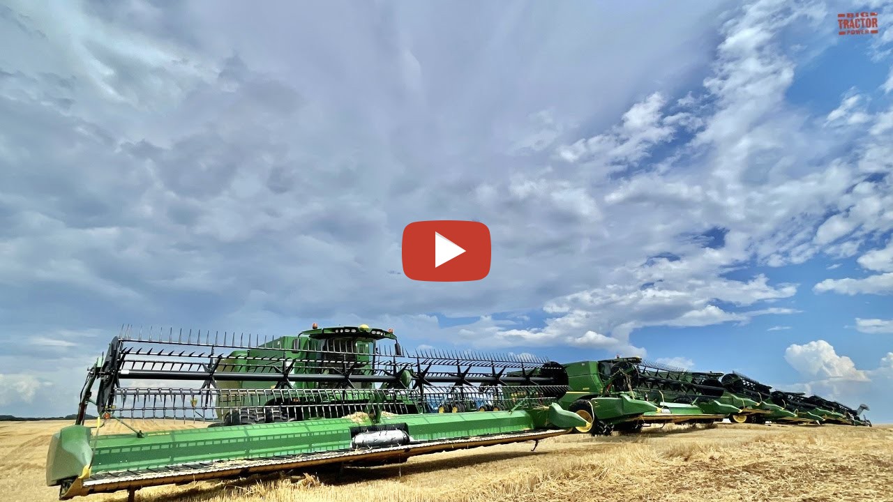bigtractorpower -- Six JOHN DEERE combines harvesting the 2021 Wheat Crop. Watch as 473 hp JOHN ...