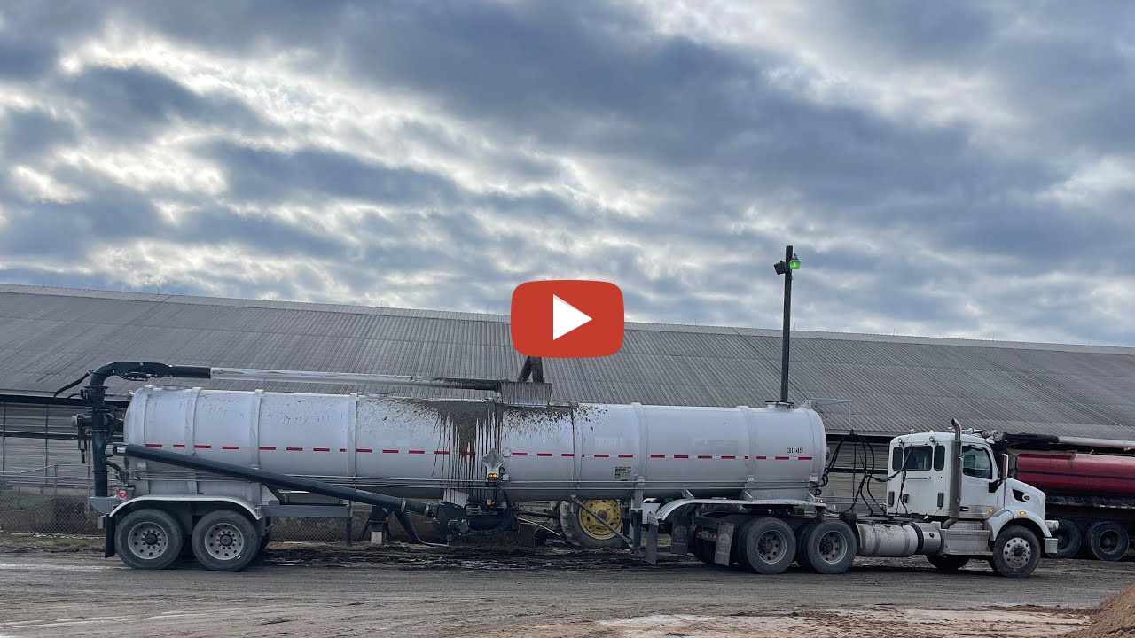 Our first Hainsworth manure trailer transporting manure to the field ...