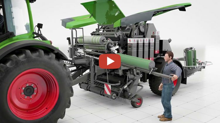 Fendt Rotana 2021 animation film binding (fixed chamber round baler ...