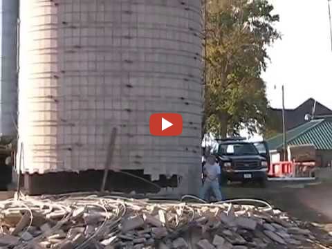 6 Silos Down in 1 Day! Silo Demolition by Sledgehammer and Bulldozer ...