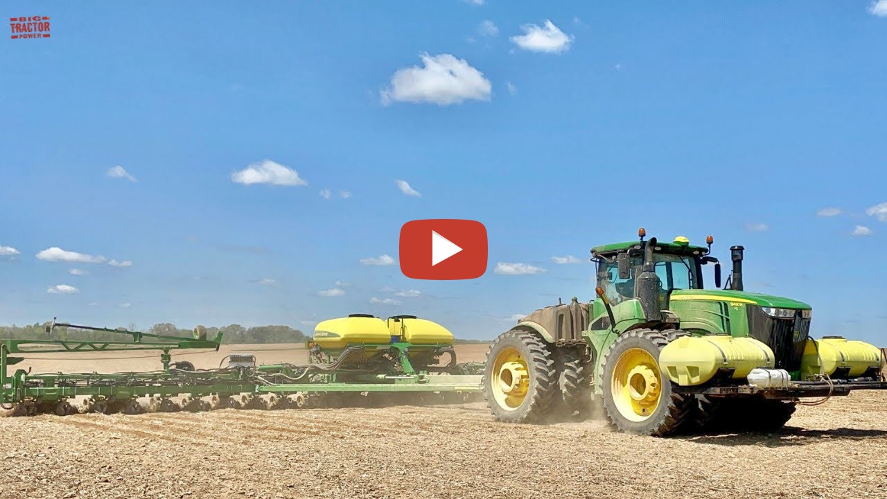 bigtractorpower 2022 -- A 420 hp John Deere 9420RR tractor and a 24 row 1775NT planting corn