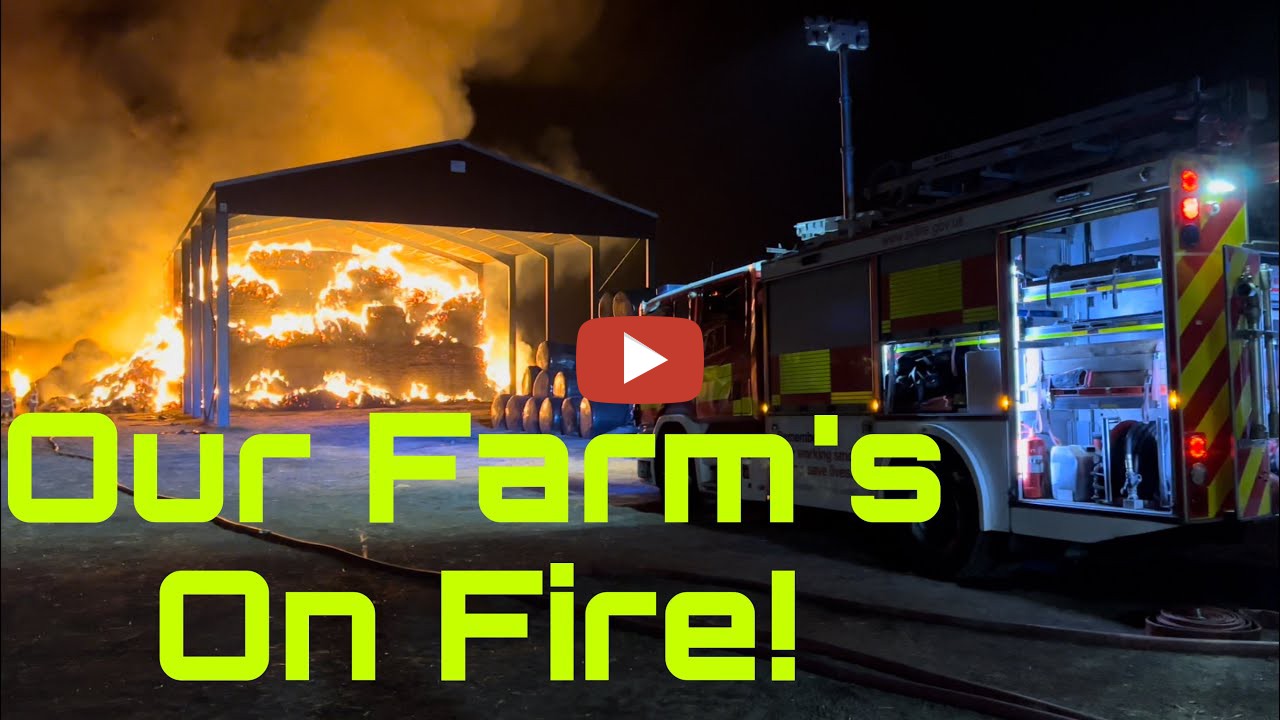 Our Farm is on Fire -- Evening of the Huge Farm Fire! Lots of round ...