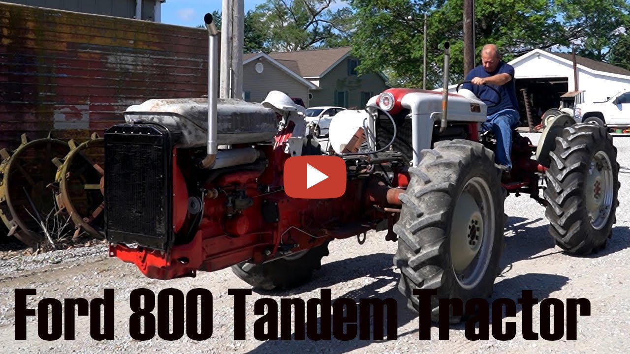 Our Neighbor Built a Tandem Ford Tractor.. and sowing some beans with ...