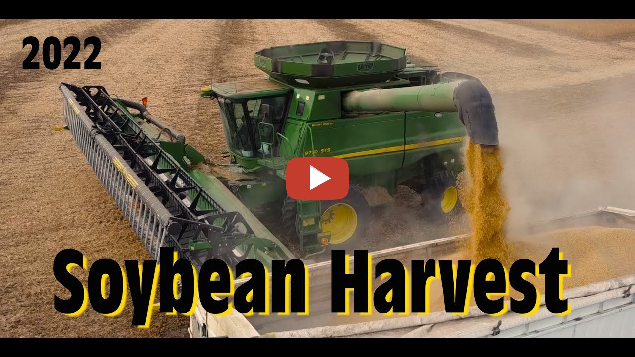 Soybean Harvest in North Dakota. 2022 Grotte Farms near Thompson, ND. The combine is a John ...