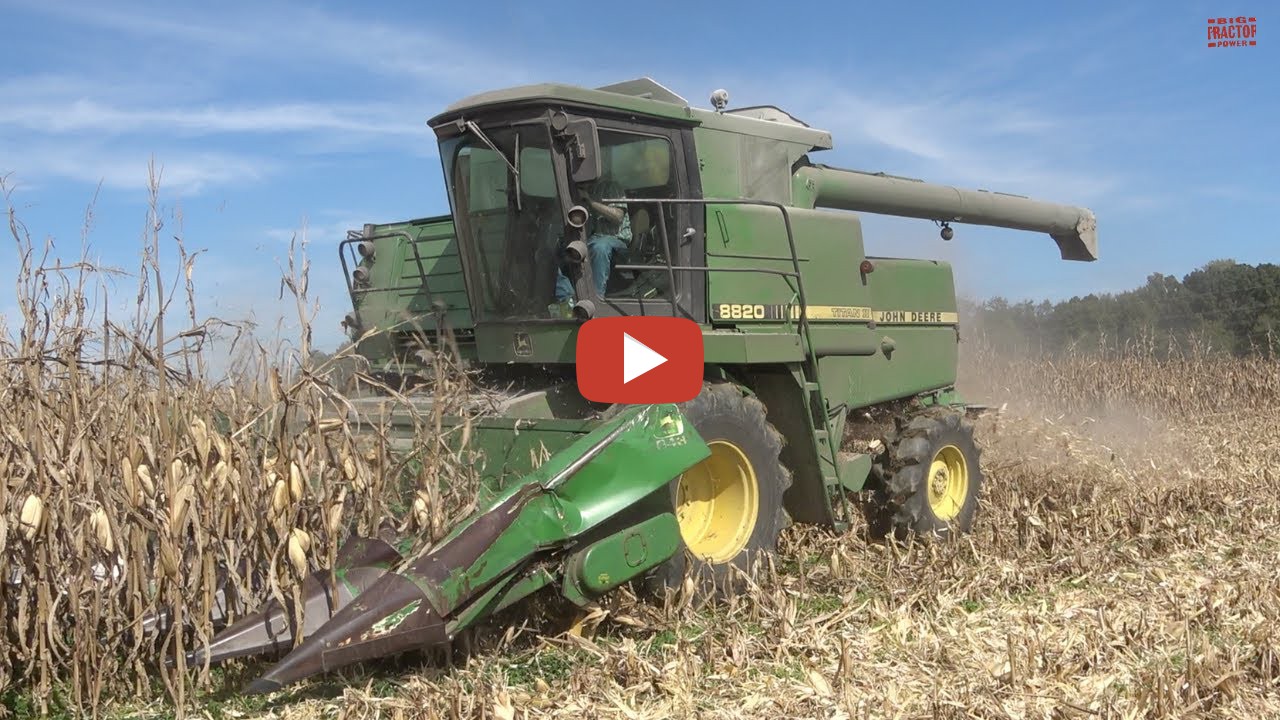 bigtractorpower 2022 in the field with a pair of 225 hp 222 bu. bushel JOHN DEERE 8820 Titan II ...