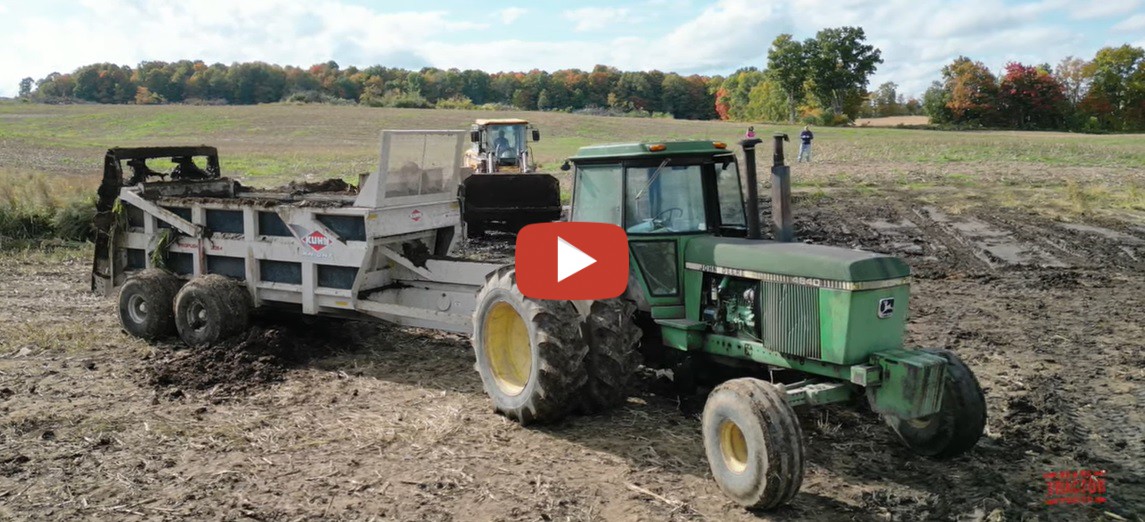 bigtractorpower 2022 in the field with a 155 hp JOHN DEERE 4640 Tractor and 515 cu. ft. Khun ...