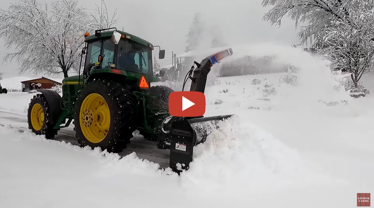 Gierok Farms -- Huge Snowblower Hard at Work After Crazy Snow Storm ...