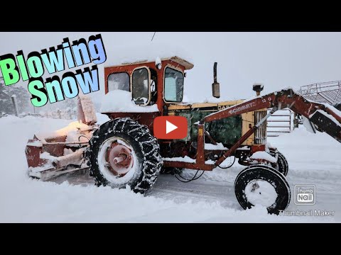 Trinity Dairy -- Blowing Snow with a 3-Point Snow Blower on a Case 830 ...