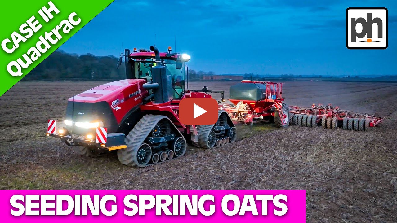 Andrew in the BIG tractor case 500 quadtrac seeding spring oats with ...