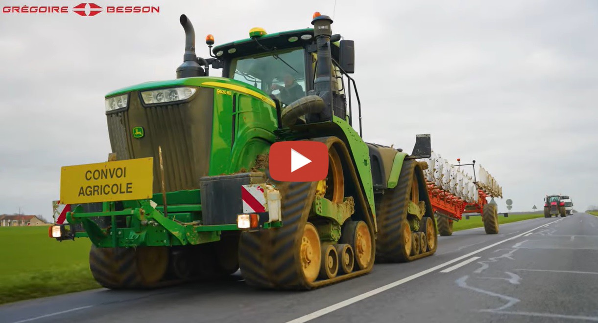XXL plowing in France with a 19 furrow Grégoire & Besson plow and John ...