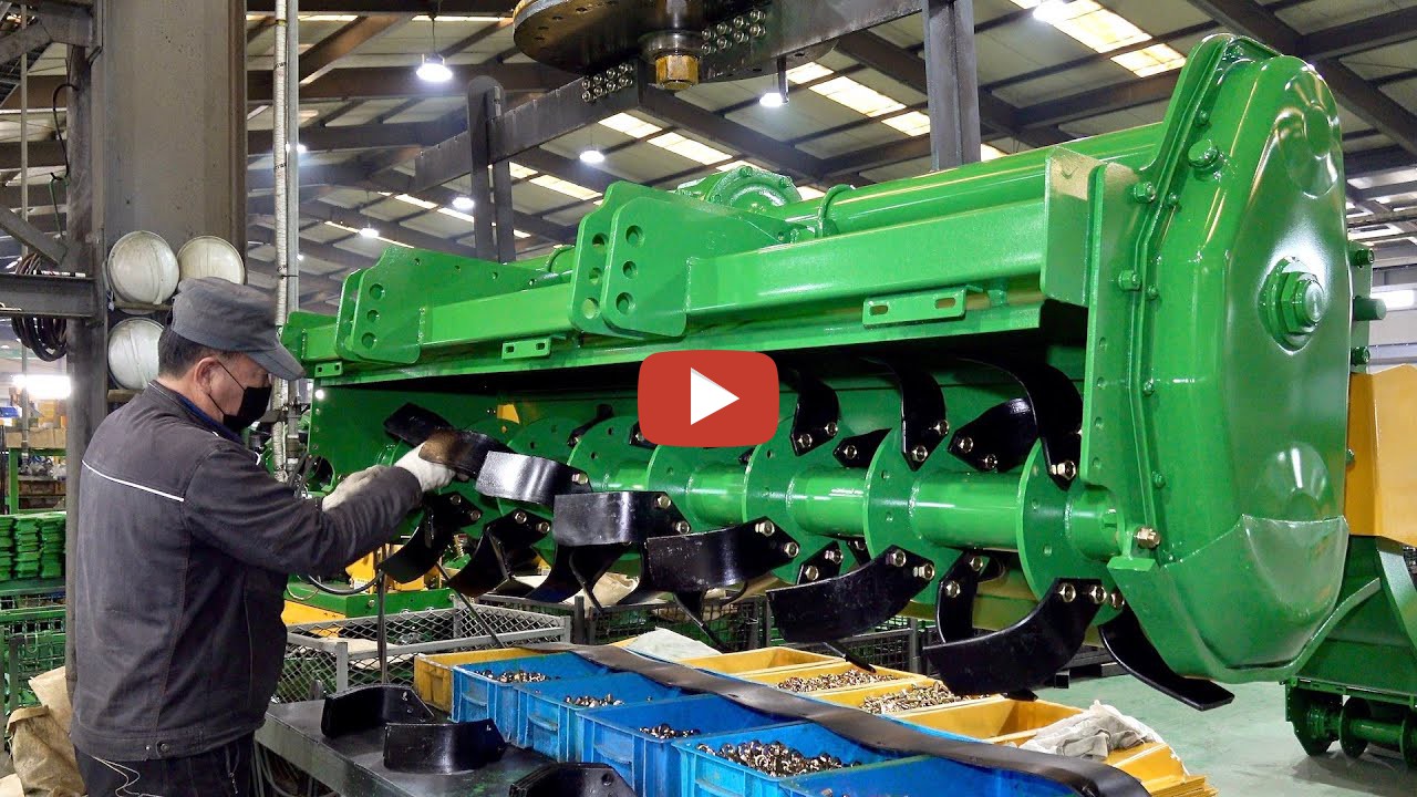 Modern Tractor Rotavator Factory in Korea. Rotary Tiller Manufacturing ...