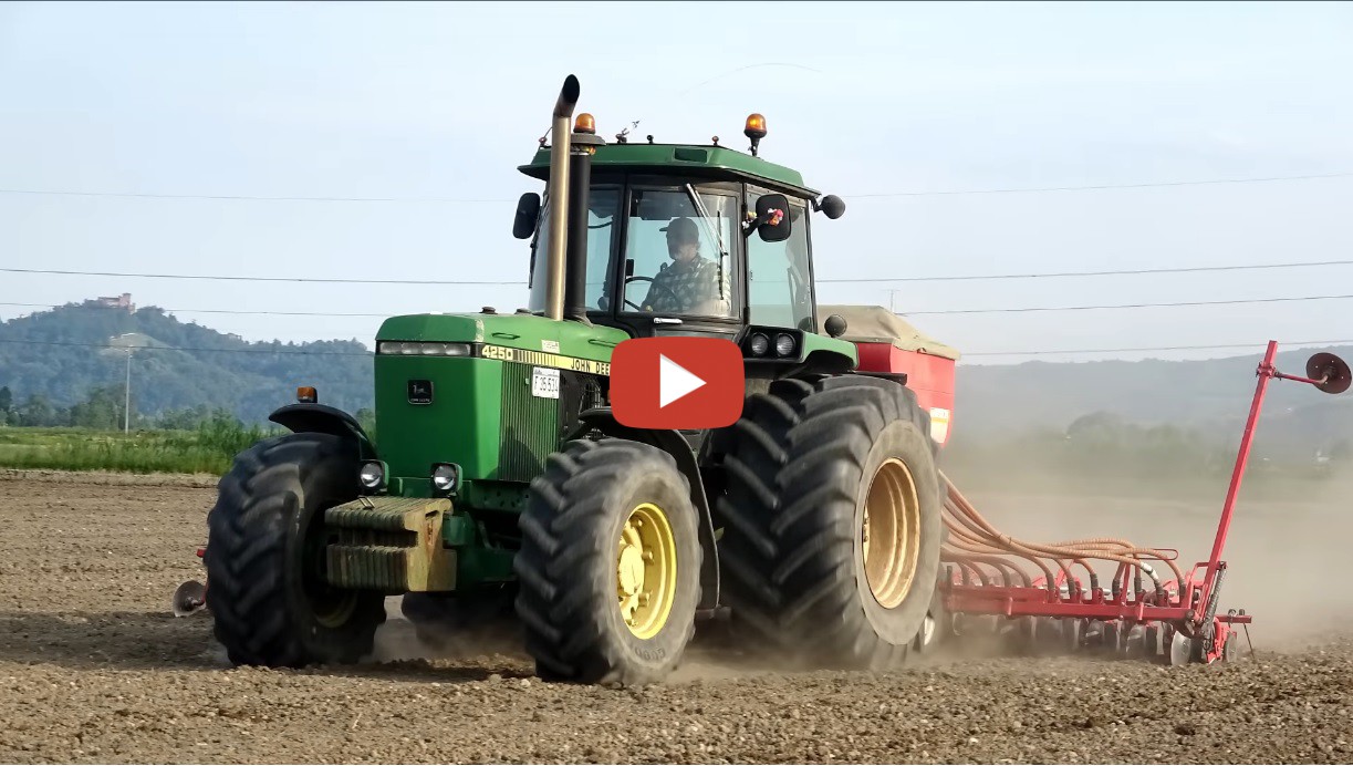**MOTOR SOUND** John Deere 4250 Open Pipe - Planting in Italy.....Gabry982