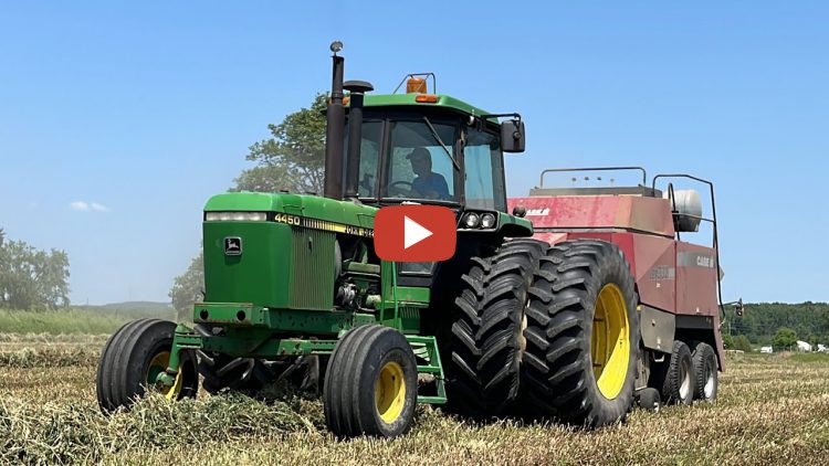 Red Iron Acres -- Getting first cut hay baled with the John Deere 4450 ...