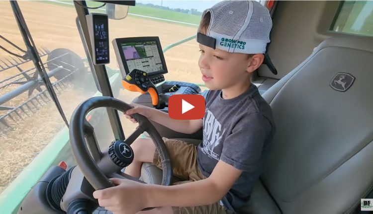 Border View Farms -- Last Day of Wheat Harvest! The next generation........