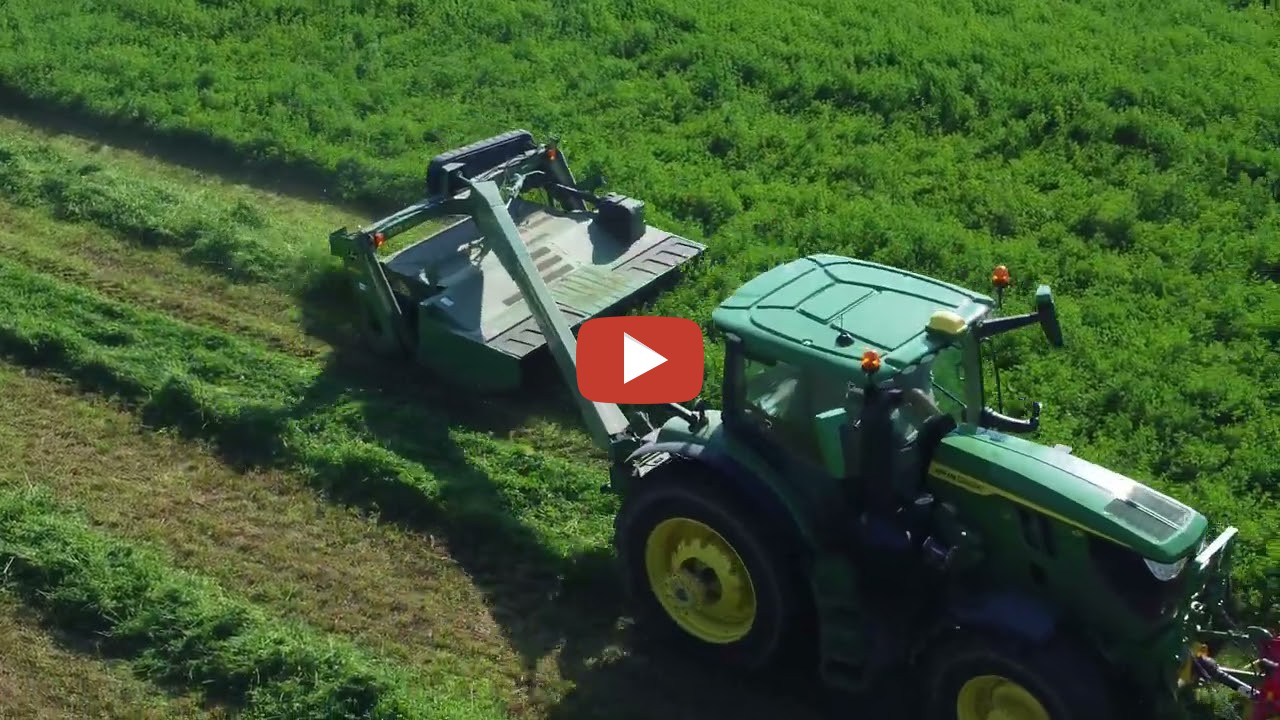 Cutting Alfalfa for Silage Production --John Deere 6R 215 tractor John ...