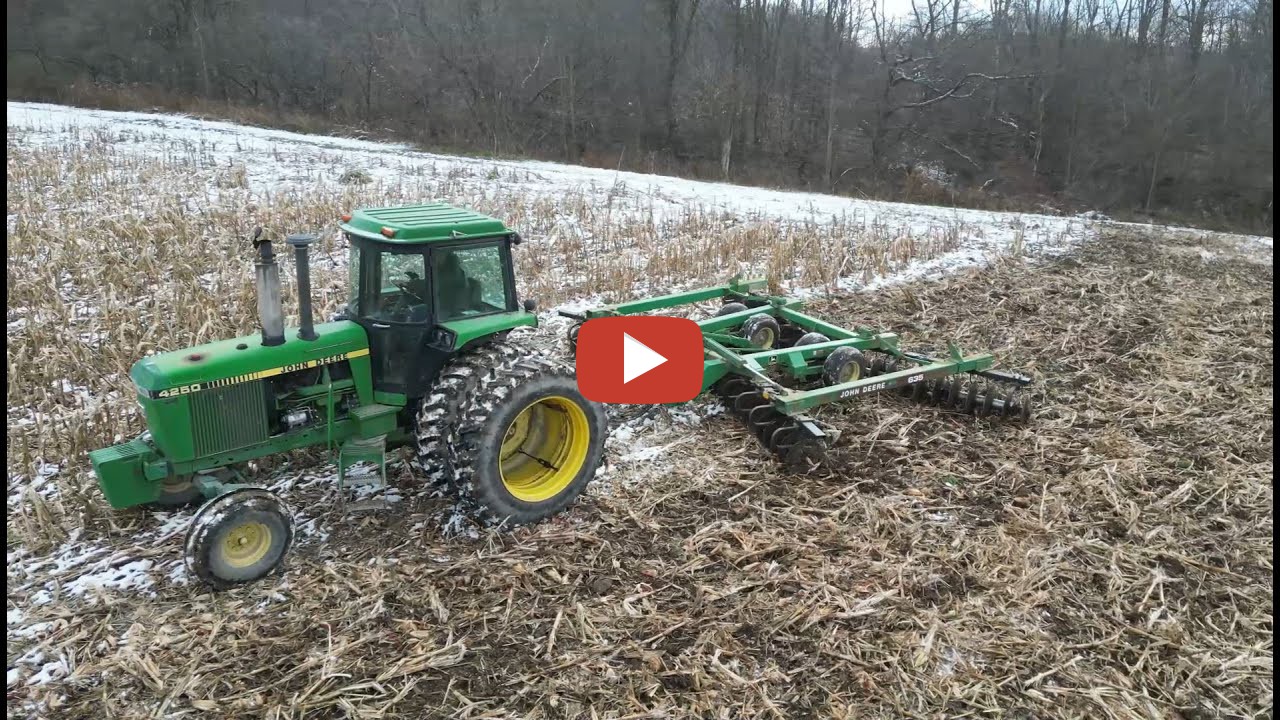 Mikep7810 -- Disking corn stalks with our John Deere 4250 pulling a ...