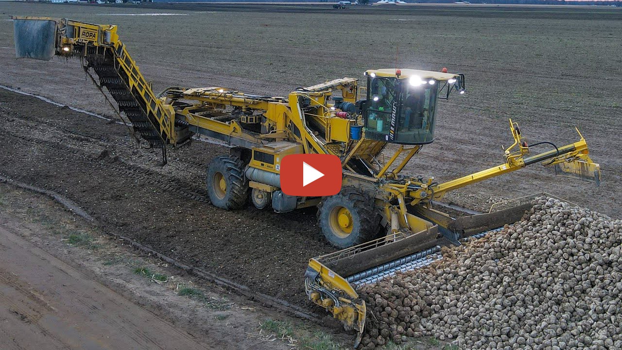 Michigan Farm Photos -- Ropa Maus 5 loading sugar beets on semi trucks ...