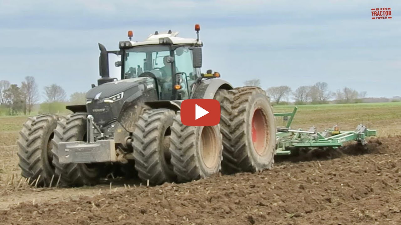 bigtractorpower 2024 in the field with a 435 hp FENDT 1042 Vario tractor pulling an 18ft 9 in 15 ...