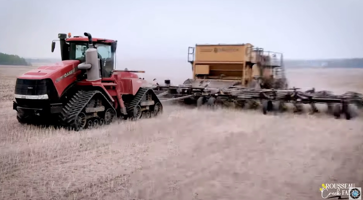 Case Quadtrac 580 + Seedmaster 620 Nova Airseeder - seeding Canola ...