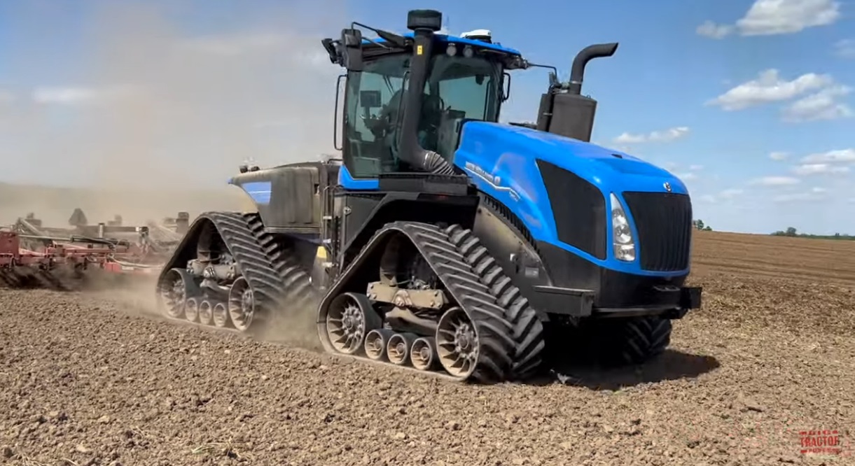 Big Tractor Power is out in the field with a 555 hp NEW HOLLAND T9.615 Tractor field cultivating ...
