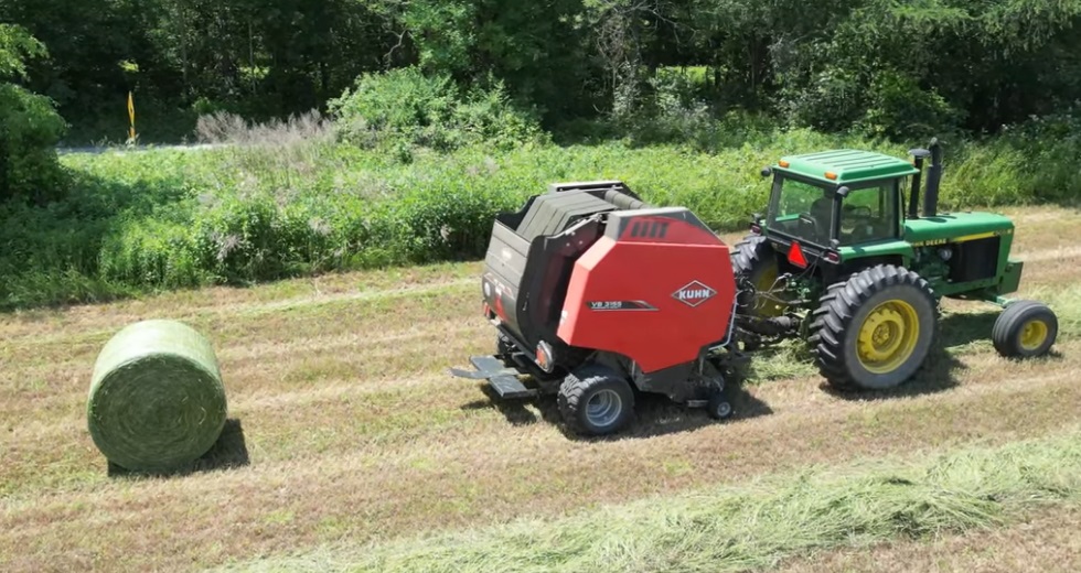 Mikep7810 - Round baling and wrapping alfalfa grass mix for baleage for ...