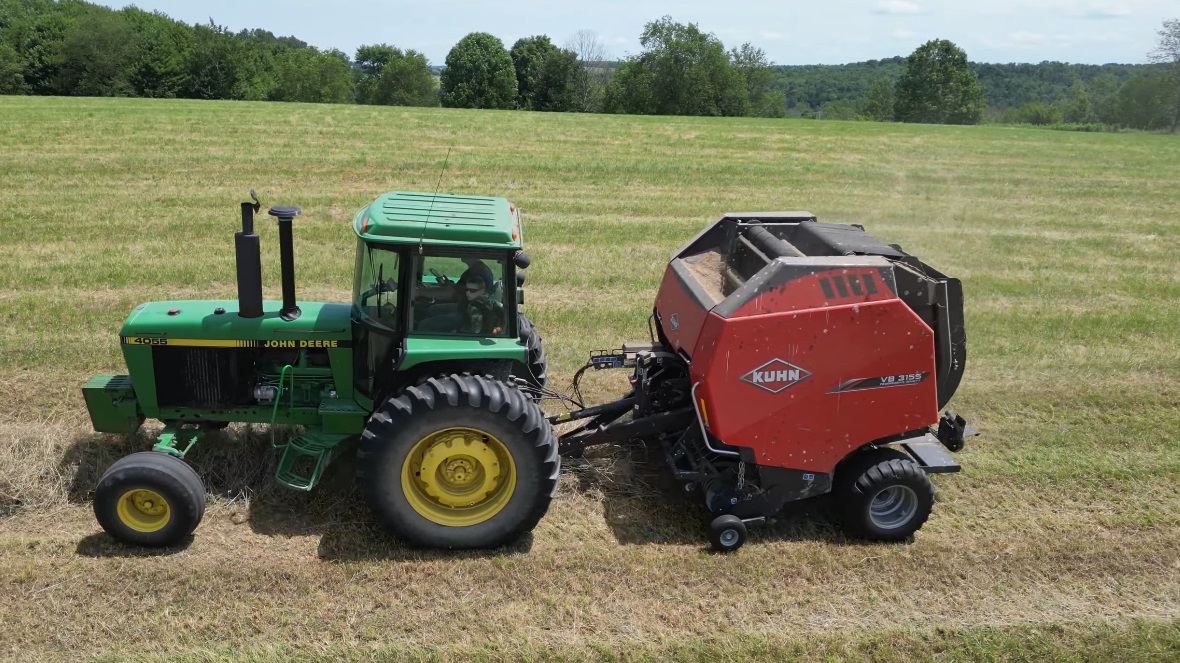 Mikep7810 -- Tedding, raking, and baling the last of first cutting dry ...