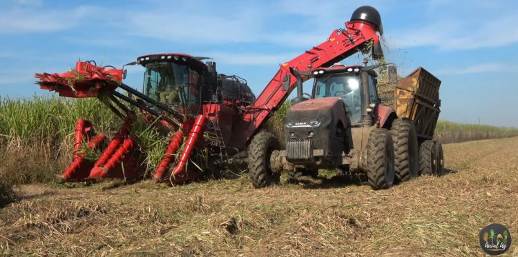 The first Case IH Austoft 9990 Dual Row in Louisiana. Aerial Ag