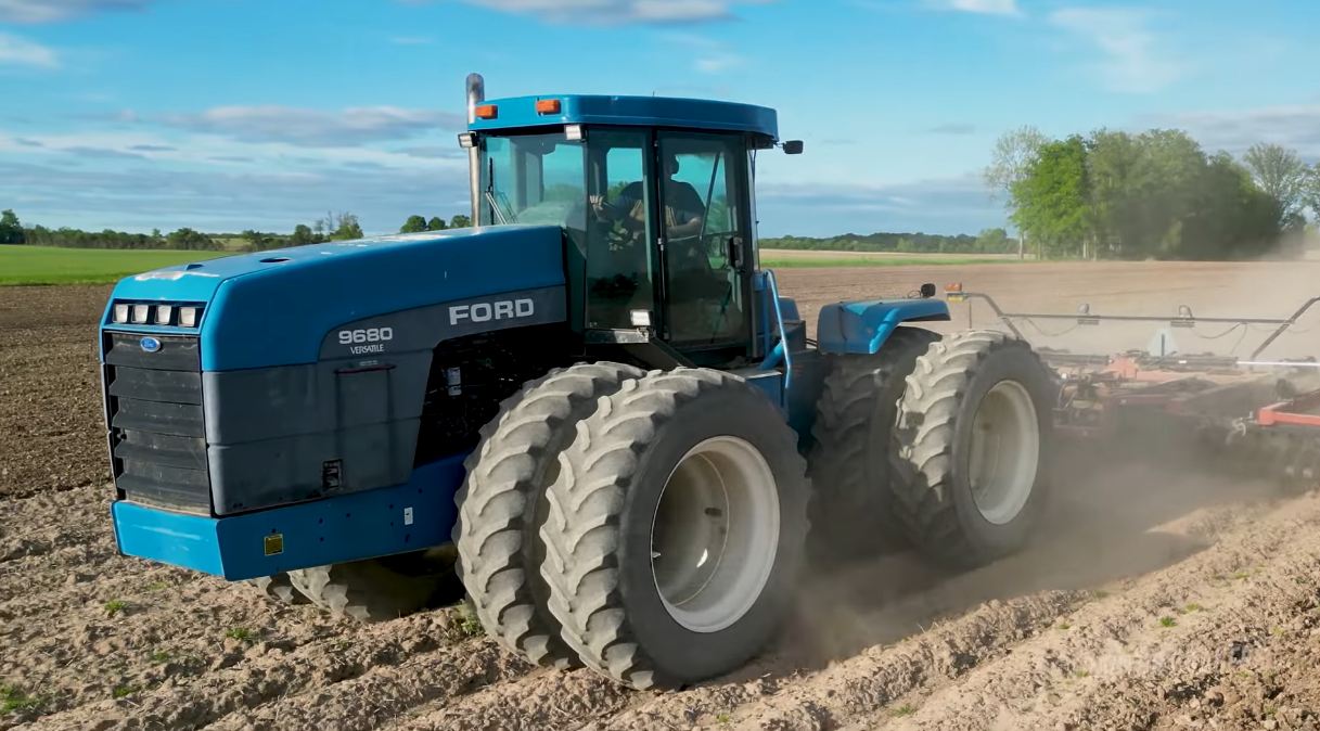 Working on spring tillage with a Ford Versatile 9680 4wd tractor ...